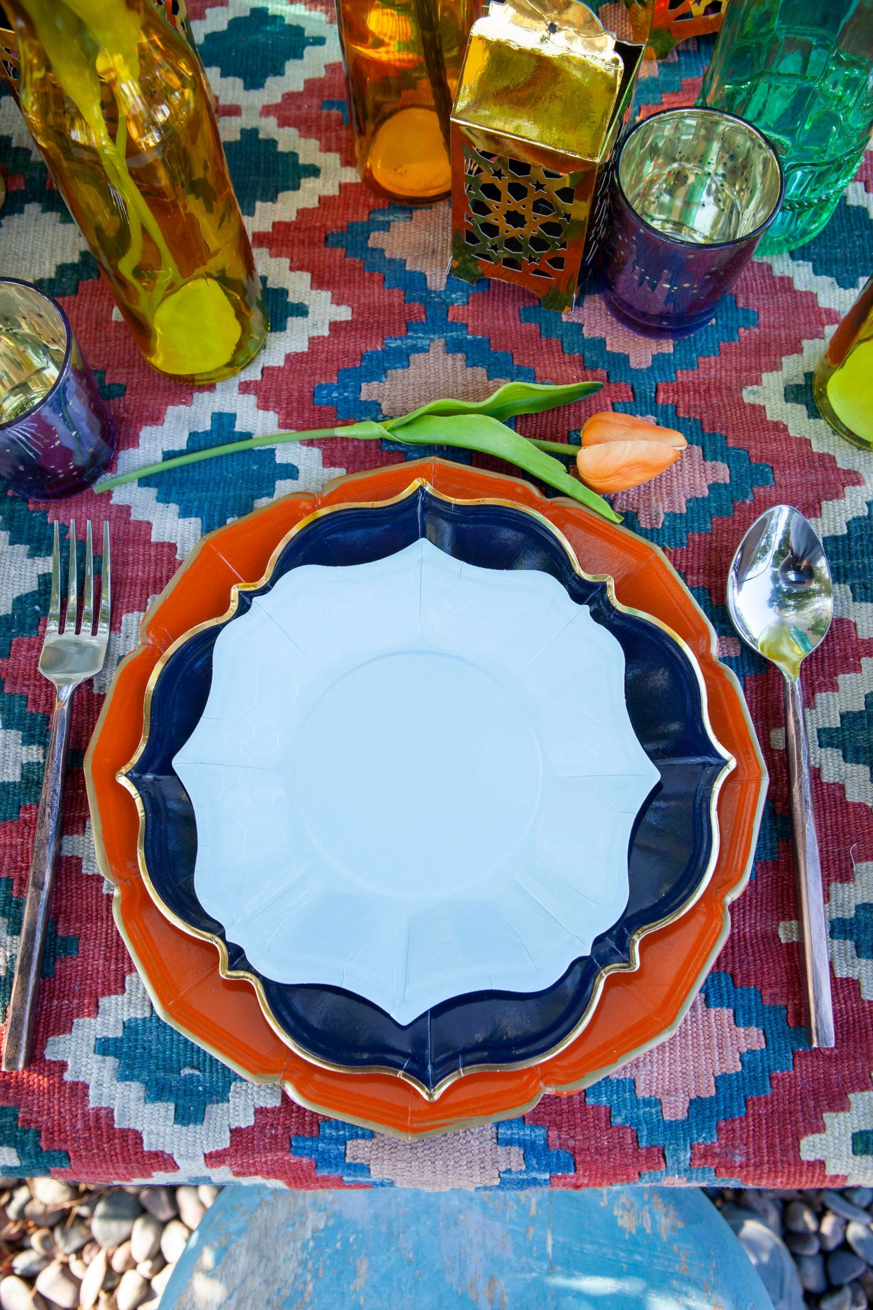 Terra Cotta Dinner Plates | Unique Porcelain Inspired Paper Plate – Eid ...