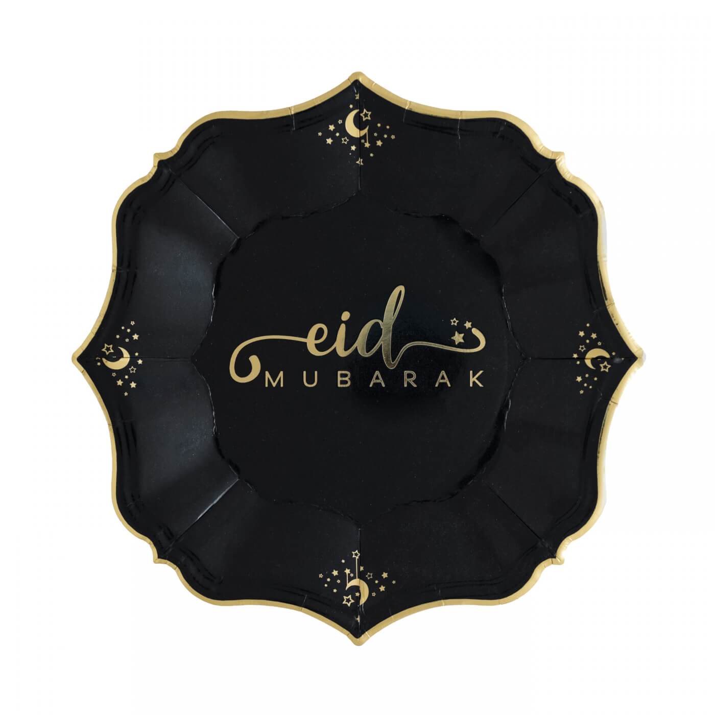 Eid Black Dessert Plates | Unique Porcelain Inspired Eid Party Plates ...